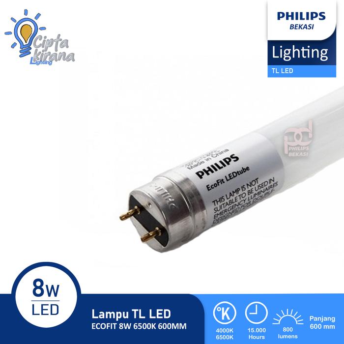 Jual LAMPU TL LED PHILIPS ECOFIT 8W 6500K 600MM - Kota Bekasi - Cipta Kirana | Tokopedia