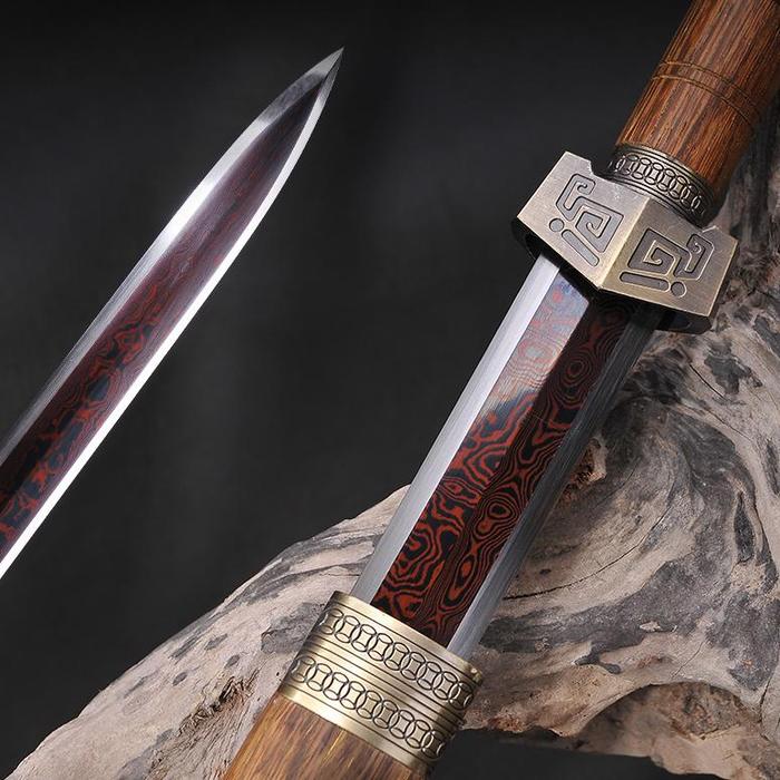 Jual Chinese Traidtional Sword Double Edge Folded Steel Straight Sho ...