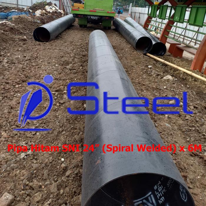 Jual Pipa Hitam 24" x 6M Tebal 6.35mm 9.5 mm SCH40 | Pipa Besi 24 inch ...
