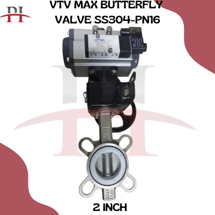 Jual VTV MAX BUTTERFLY VALVE WITH PNEUMATIC ACTUATOR SS304 PN16 ...