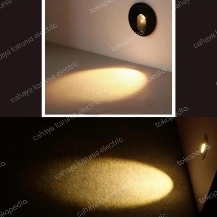 Jual lampu tangga STEP LIGHT 3 watt outdoor kotak / bulat hitam ...