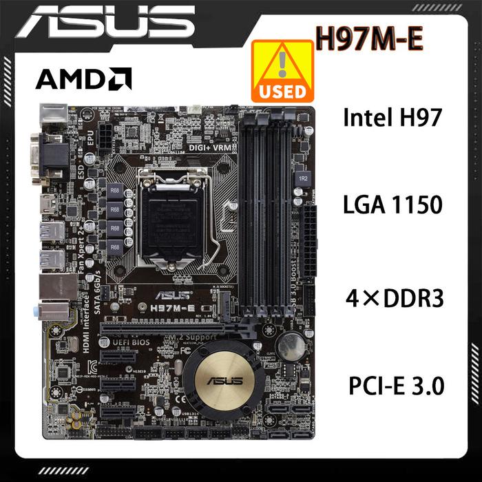 Jual Motherboard Asus H97M-E Micro ATX LGA 1150 Intel H97 DDR3 RAM ...