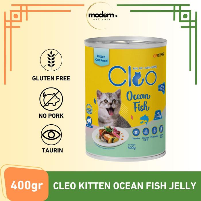 Jual Cleo Kitten Ocean Fish in Jelly Cat Wet Food Kaleng 400gr ...