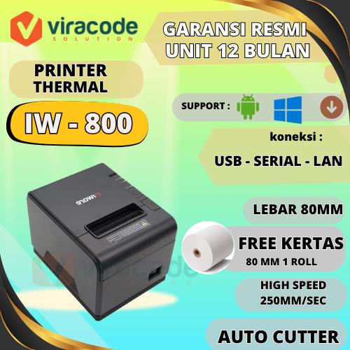 Jual THERMAL PRINTER KASIR 80mm IWARE800 AUTO CUTTER (USB + SERIAL ...