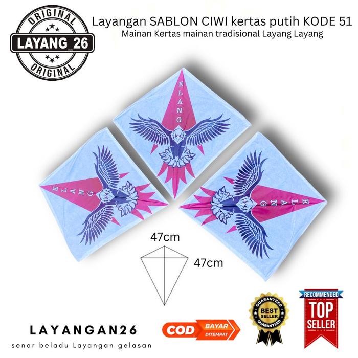 Jual DAPAT 10PCS LAYANGAN SABLON CIWI SUPER KERTAS PUTIH KODE 51 GROSIR ...