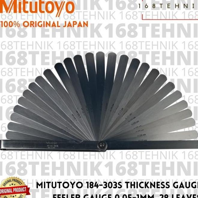 Jual New Mitutoyo 184-303S Thickness Gauge / Feeler Gauge 0,05-1Mm , 28 ...