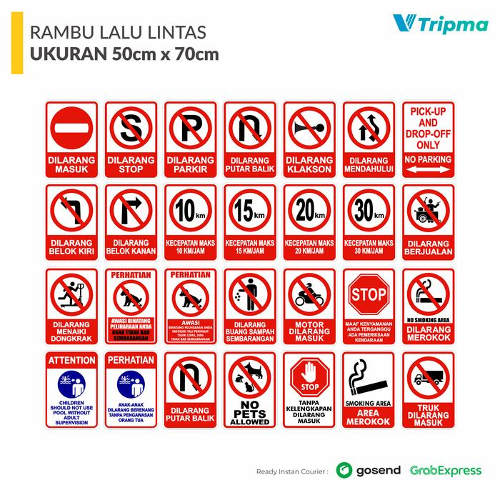 Jual Rambu Larangan Ukuran 50cm x 70cm - Composite 3mm + Sticker ...