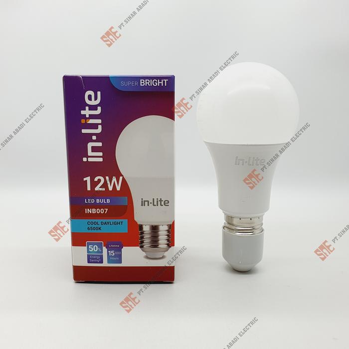 Jual Lampu Led Inlite 12W 12 Watt Putih 6500K / In Lite INB007 Bohlam ...
