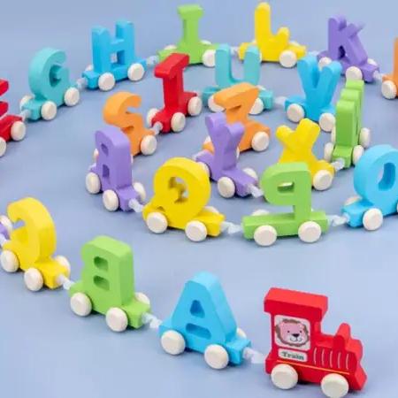 Jual Mainan Edukasi Anak Balok Kayu Kereta Angka Number Wooden Train ...