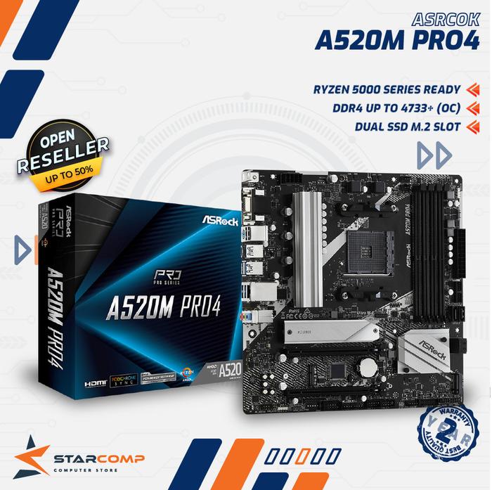 Promo ASROCK A520M-PRO4 MOBO AM4 A 520 DDR4 USB 3.2 SATA3 A 520 Cicil 0% 3x - Kab. Sleman ...