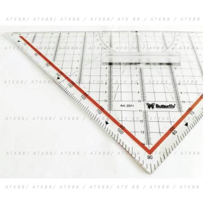 Jual Deli Penggaris Segitiga Siku Besi Tukang / Triangle Ruler ...