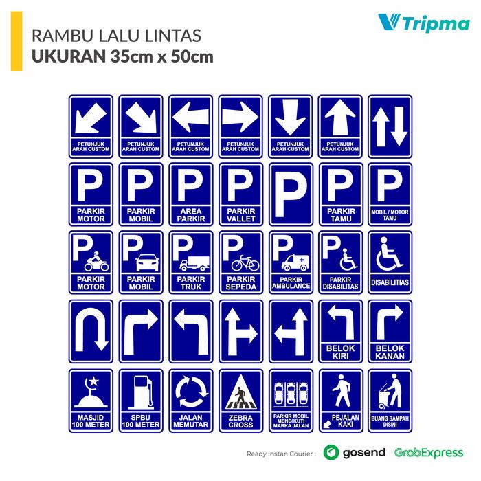 Jual Rambu Petunjuk Arah Kotak 35cm x 50cm Plat Alumunium - Kota ...