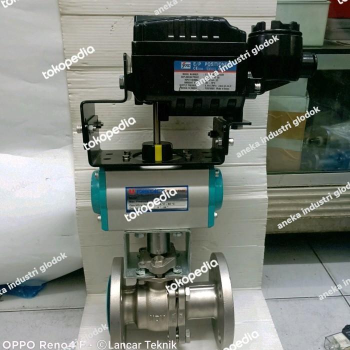 Jual double acting actuator ball valve flange 2,5 inch plus positioner ...