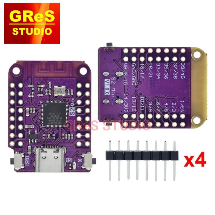 Jual S2 Mini V1.0.0 WIFI IOT Based ESP32-S2FN4R2 ESP32-S2 4MB FLASH ...