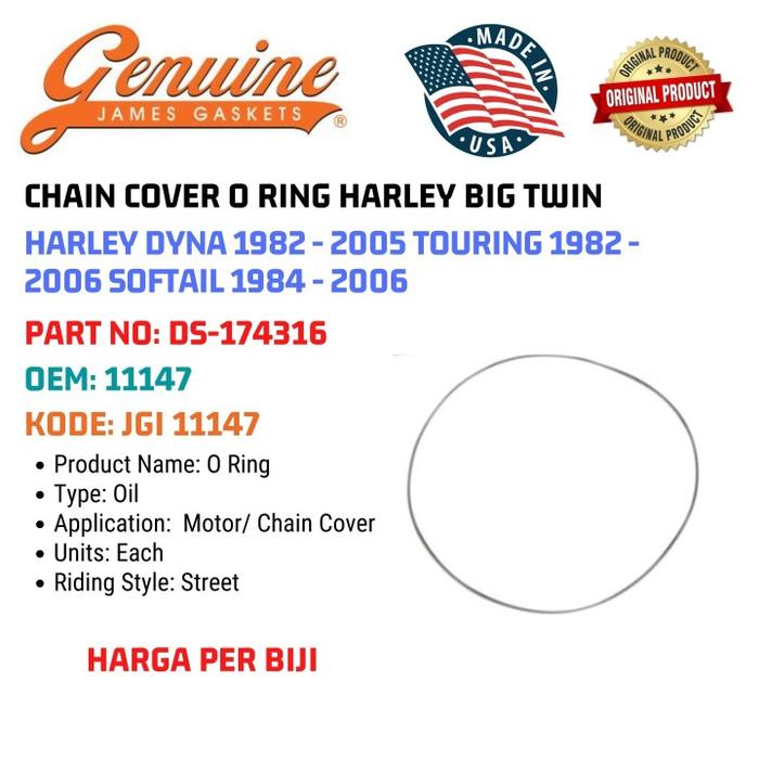 Jual CHAIN HOUSING COVER O RING HARLEY DS-174316 OEM 11147 KODE JGI ...