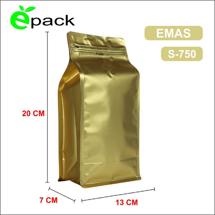 Jual LONG FLAT BOTTOM VALVE S-750 KEMASAN KOPI 250 GR PREMIUM COFFEE ...