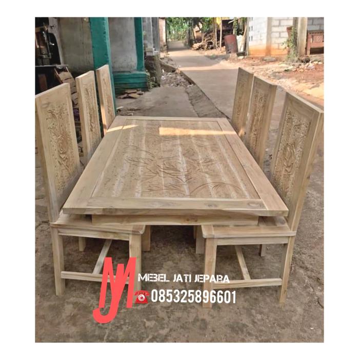 Jual meja makan minimalis kayu jati 6 kursi - MENTAHAN - Kab. Jepara ...
