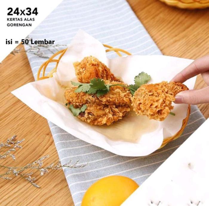 Jual 24x34 Kertas Alas Gorengan Penyerap Resap Minyak Snack Food Grade ...