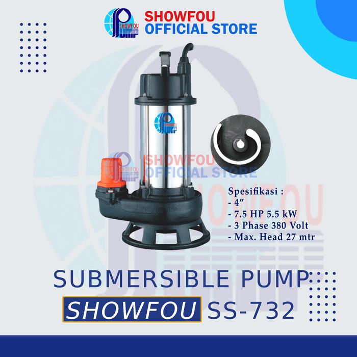 Jual SHOWFOU SUBMERSIBLE PUMP SS-732 7.5 HP 3 Phase 5.5 kWatt 4 Inch ...