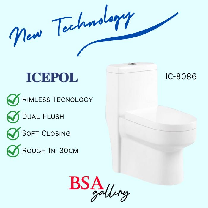 Jual KLOSET MONOBLOK RIMLESS ICEPOL IC 8086 / KLOSET ONE PIECE SOFT ...