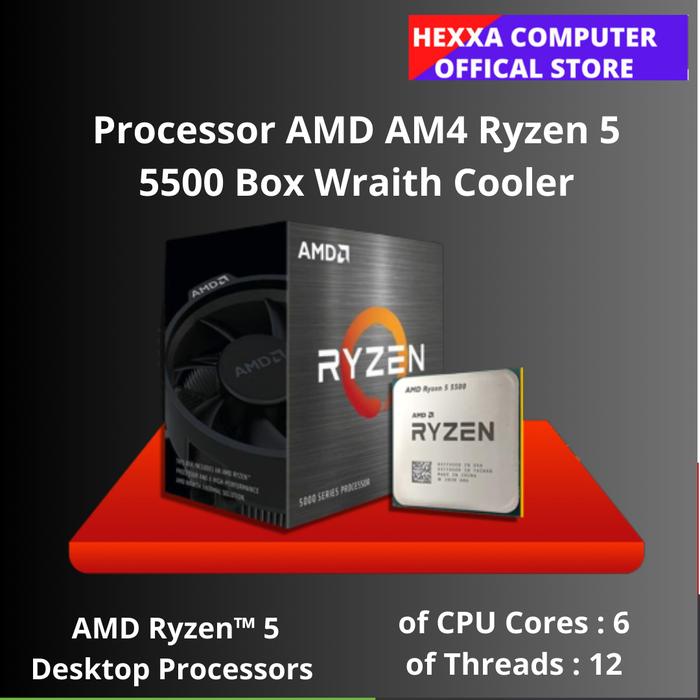 Jual Processor AMD AM4 Ryzen 5 5500 Box 6 core/12 thread - Kab. Kediri - hexxacom | Tokopedia