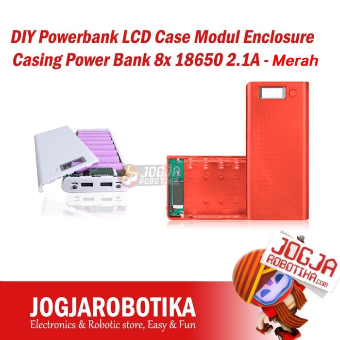 Jual DIY Powerbank LCD Case Modul Enclosure Casing Power Bank 8x18650 2 ...