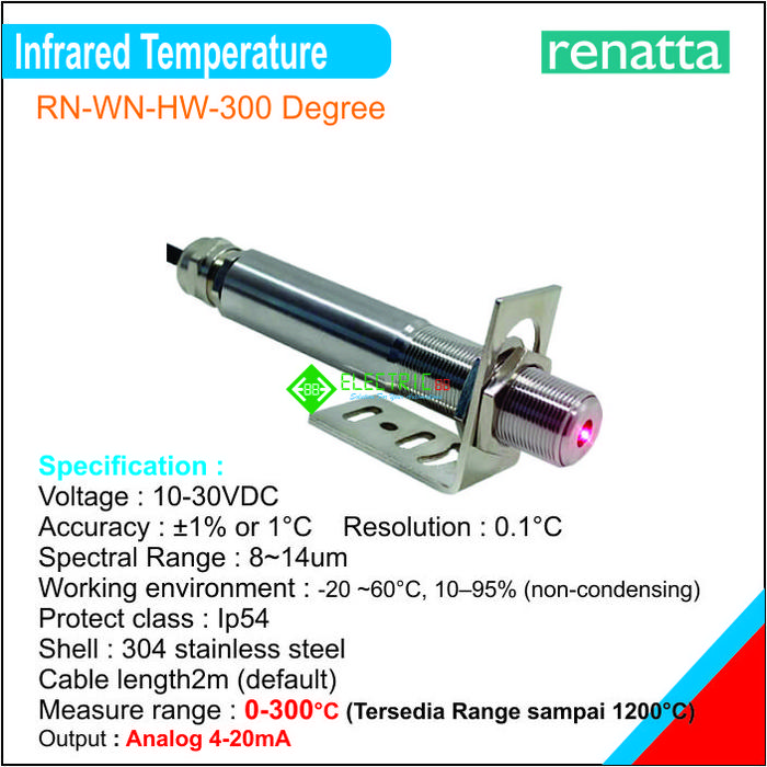 Jual Infrared Temperature 300 Degree Analog 4-20mA - Kota Tangerang ...