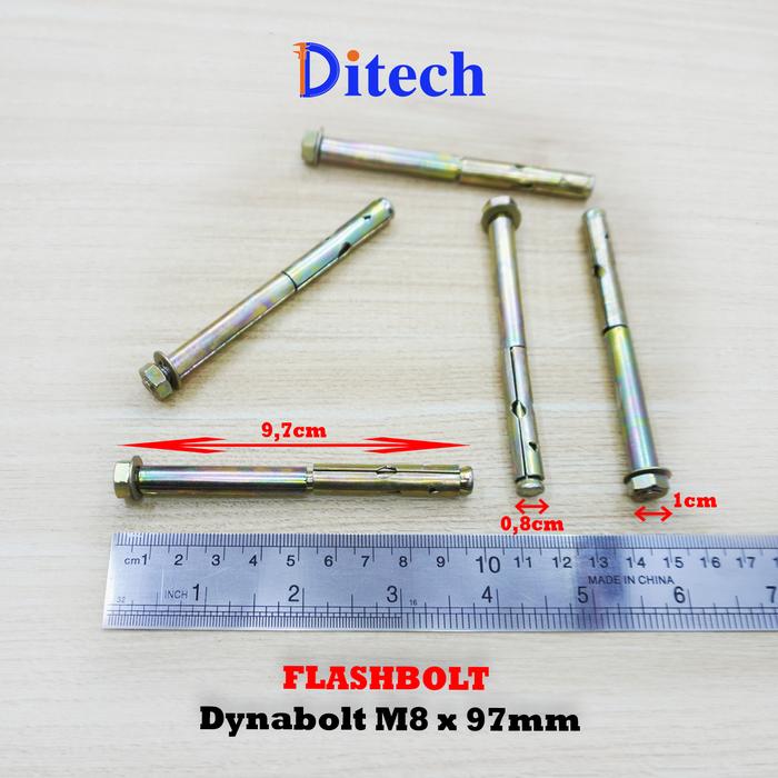 Jual Dynabolt M8 Flashbolt / Baut Tembok Beton / Dinabolt Bracket Set ...