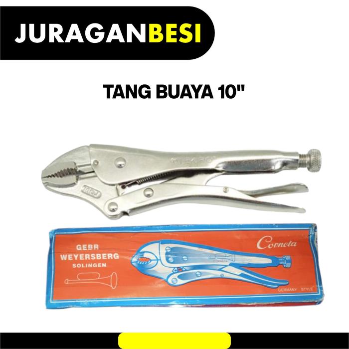 Jual TANG BUAYA BENGKOK TANG JEPIT 10 INCH VISE GRIP LOCKING PLIERS ...