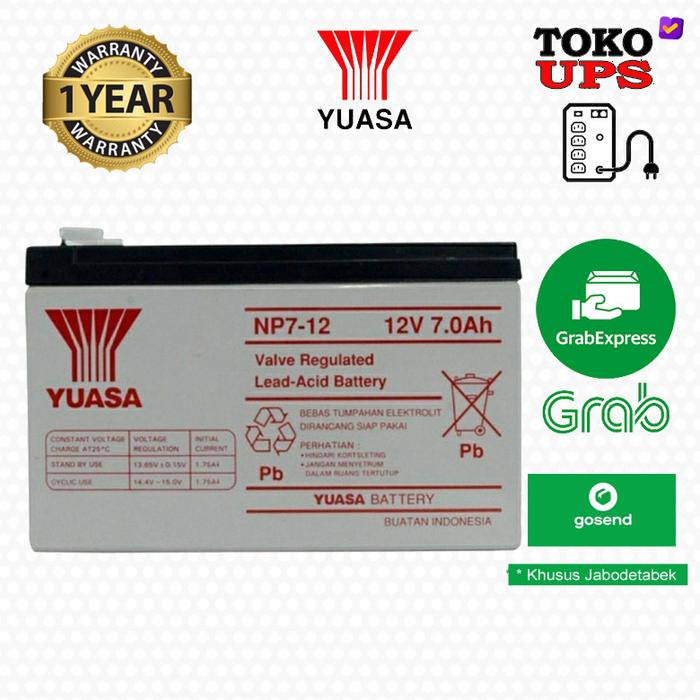 Jual Aki Kering Yuasa 12v 7ah Np7-12 Vrla Battery Gojek / Grab - Bubble Di Seller Velvet Store ...