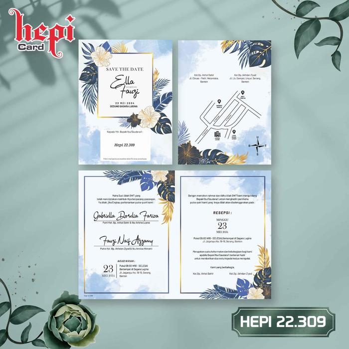 Promo Undangan Blangko Pernikahan HEPI 22.309 DIY Print - Kota Semarang ...