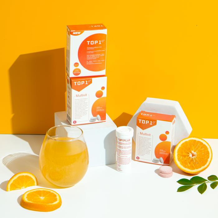 Jual TOP1 MULTIVITAMIN C, B1-12, D, dan E Rasa Jeruk Lemon 20 Tab ...