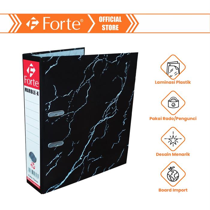 Jual [Forte] Ordner Marble X Lever Arch File Folio F4 75mm - Jakarta ...