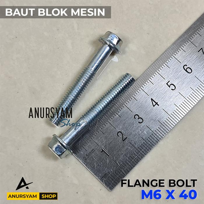 Jual Baut Flange M6 | Baut Blok Mesin M6 x 15 - 110 Putih | Baut Blok ...