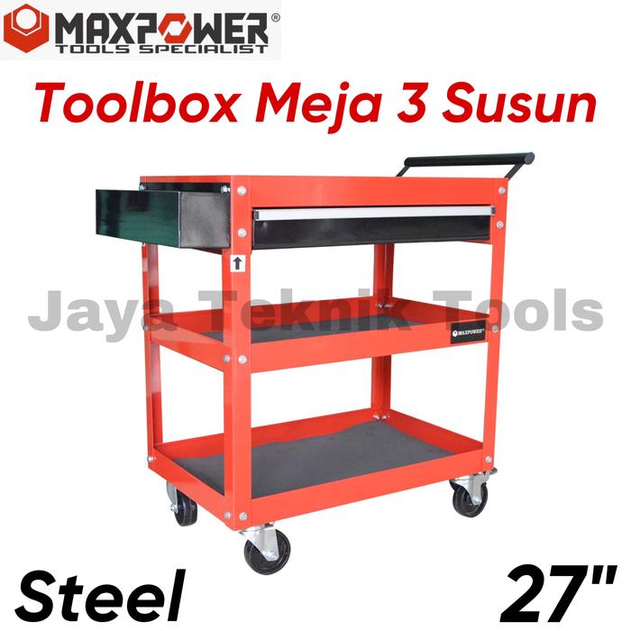 Jual Tool Box Meja 3 Susun Maxpower 27" inch Besi Tri Level Box Laci Roda - Jakarta Barat - Jaya ...