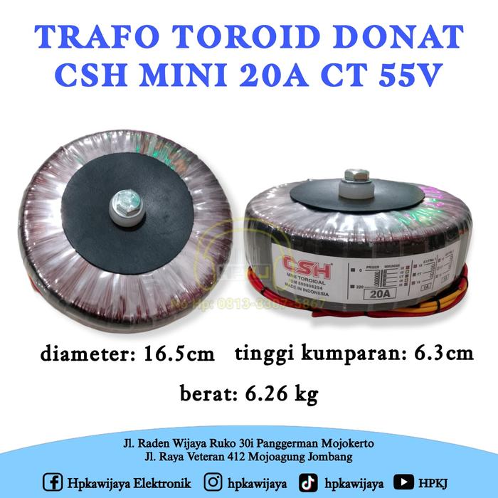 Jual TRAFO TOROID DONAT CSH MINI 20A CT 55V trafo donat CSH 20 A CT 55 V - Kota Mojokerto ...