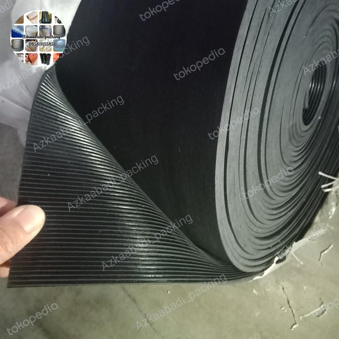 Jual karet karpet lantai motif garis anti slip/rubber mat 5mm 1m x 20m - Jakarta Barat ...