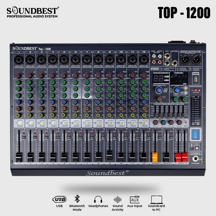Jual Mixer Audio SOUNDBEST TOP 1200 / TOP1200 ORIGINAL 12 Channel ...