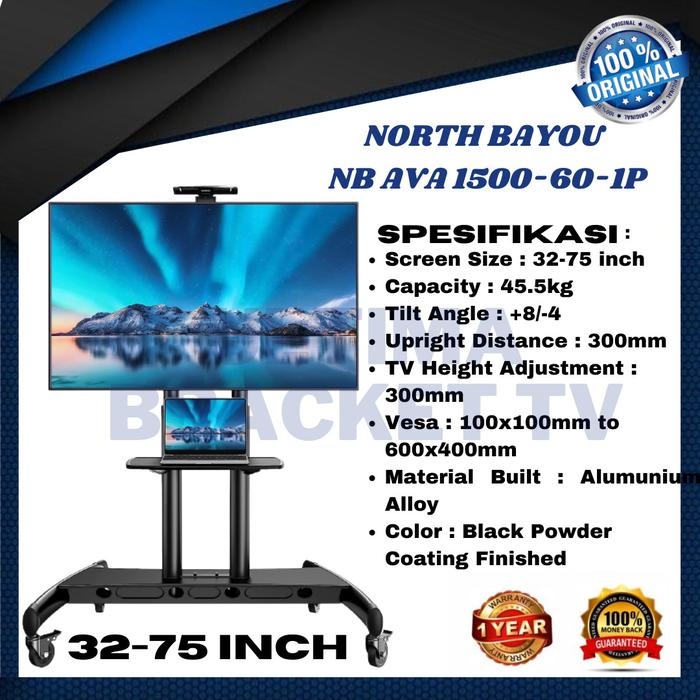 Jual Stand tv carth 32 - 75 inch North Bayou AVA 1500-60-1P Original - Include Tray - Jakarta ...