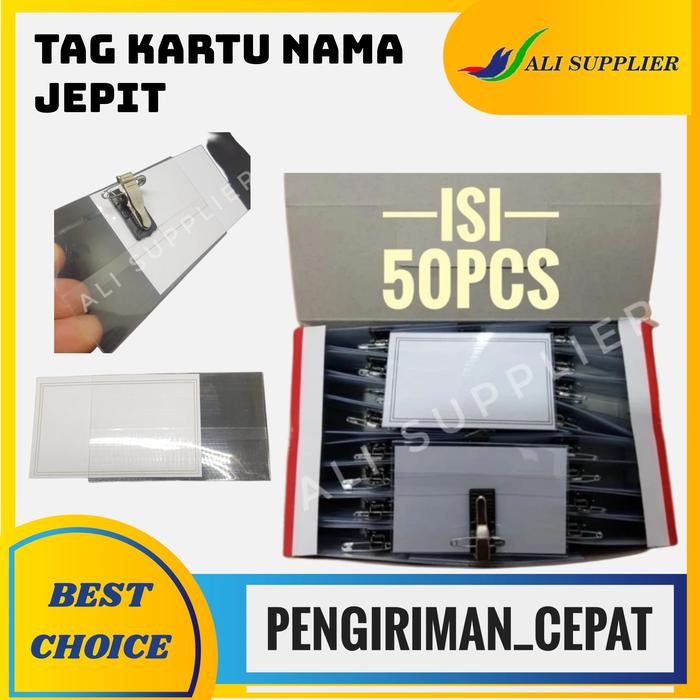 Jual Name Tag Jepit Peniti / Tanda Pengenal / ID Card / Card case ...
