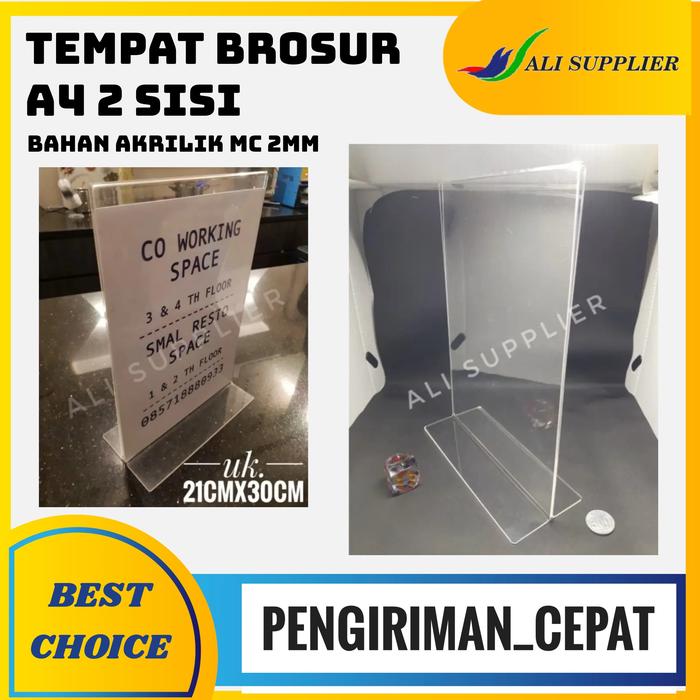 Jual TEMPAT BROSUR / TENT HOLDER A4 / TENT CARD AKRILIK DISPLAY A4 2 SISI - Jakarta Barat - Ali ...