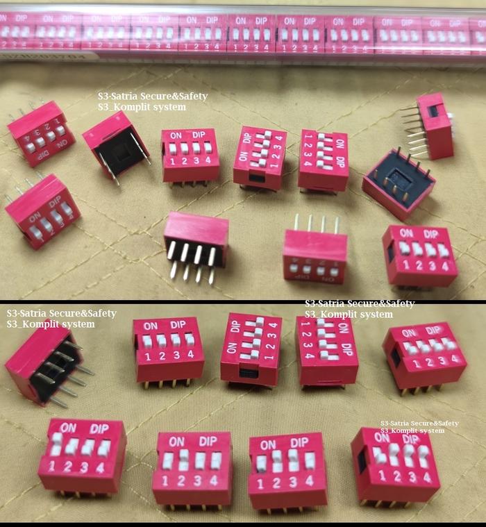 Jual DS 4pin DIP Switch Slide ON 4 Pin 4P geser 4ch 2.54mm DIL dial KXK ...