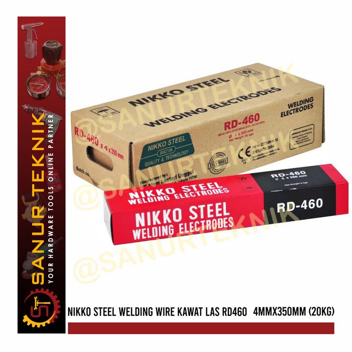 Jual NIKKO STEEL Welding Wire Kawat Las RD460 RD-460 4mm x 350mm (20KG ...