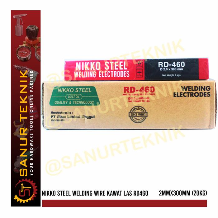 Jual NIKKO STEEL Welding Wire Kawat Las RD460 RD-460 2mm x 300mm (20KG ...