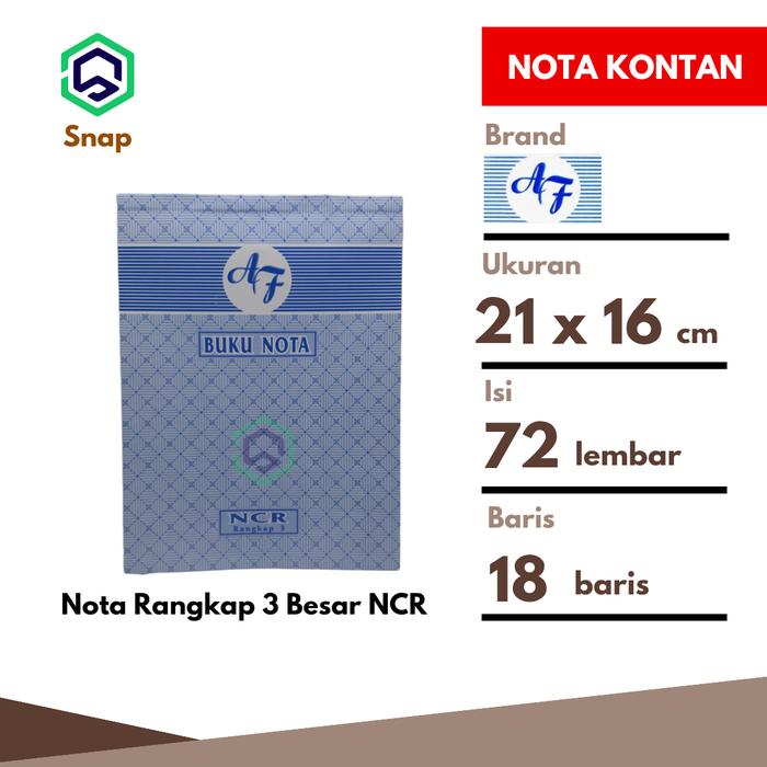 Jual Buku Nota NCR AF 3 Ply Size 1/2 Folio - Kota Bandung - Snack ...