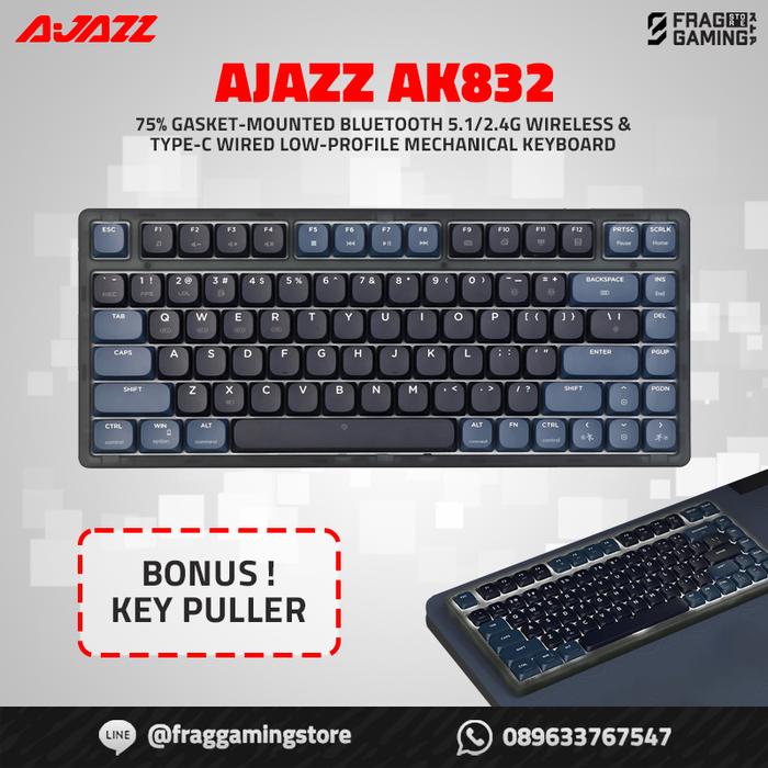 Jual Ajazz Ak832 Low Profile Wireless Mechanical Gaming Keyboard A-jazz ...