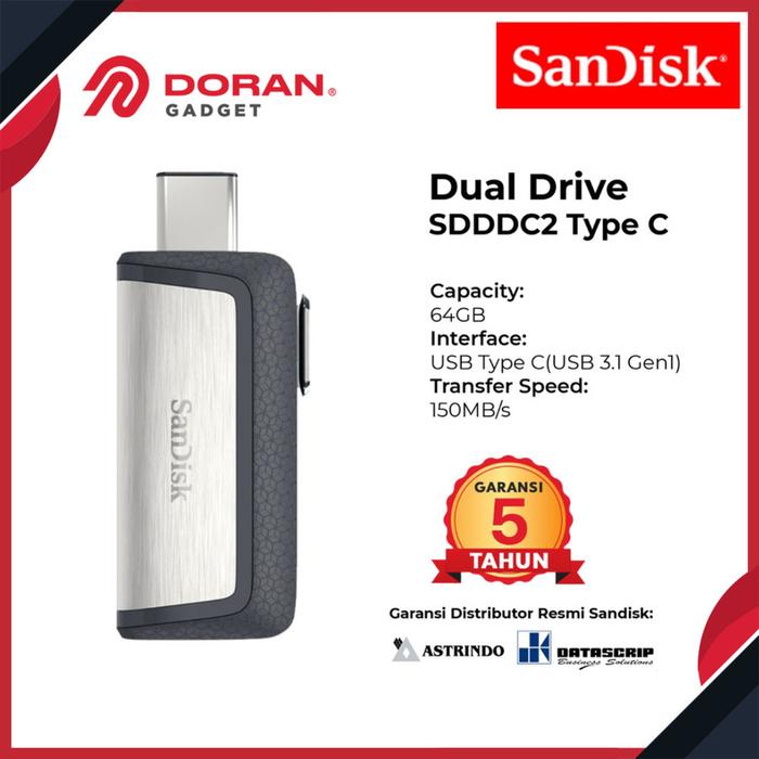 Jual Sandisk Ultra Dual Driver OTG USB Type-C 64GB SDDDC2 USB 3.0 / OTG ...
