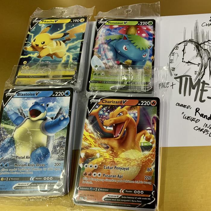 Jual 4 DECK PROMO kartu Pokemon tcg card indonesia charizard Pikachu V ...
