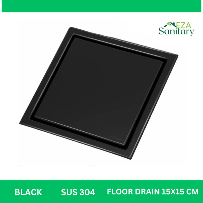 Jual Smart Floor drain Tile Insert Black Stainless 304 15cm x 15cm - Jakarta Timur - Eza ...