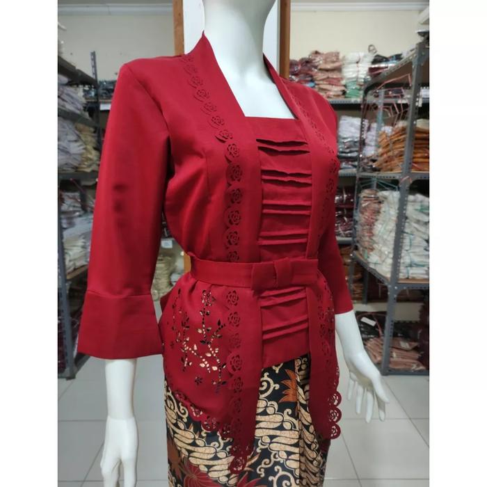 Jual Atasan Kebaya Kutubaru Modern Warna Merah Model Bali Kartini ...